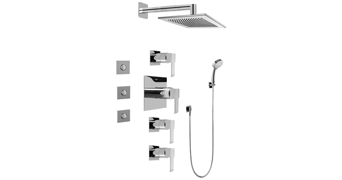 Graff GC1.132A-LM38S-PC Qubic Thermostatic Shower System with Shower ...