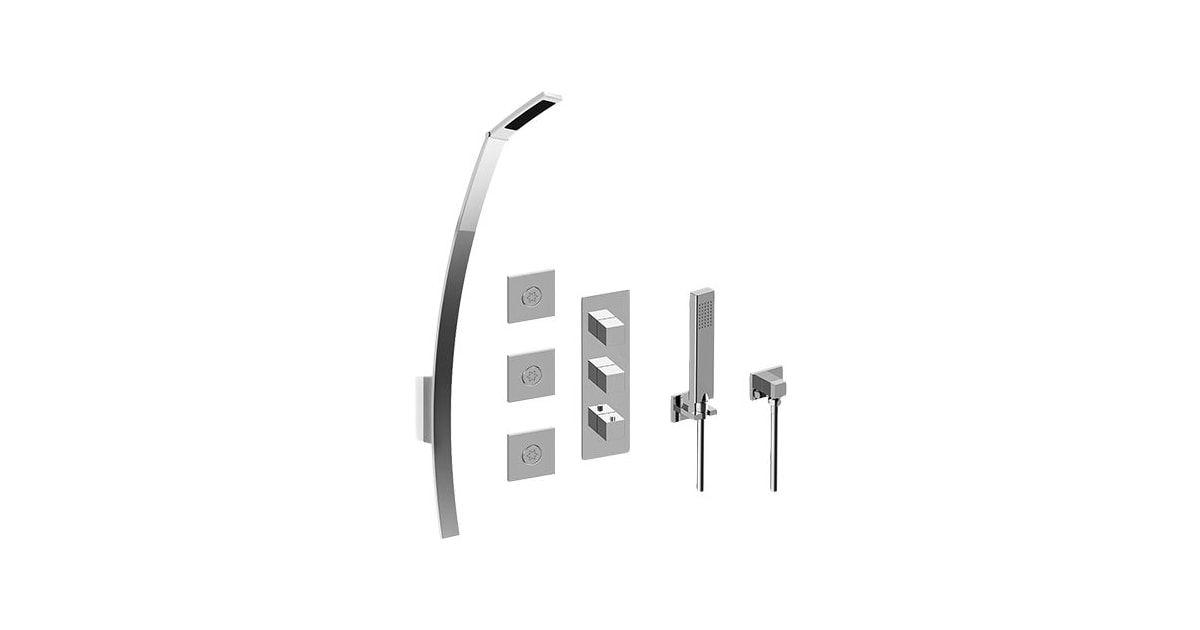 Graff GM3.128WH-SH0-PC M-Series Full Thermostatic Shower System (Rough ...
