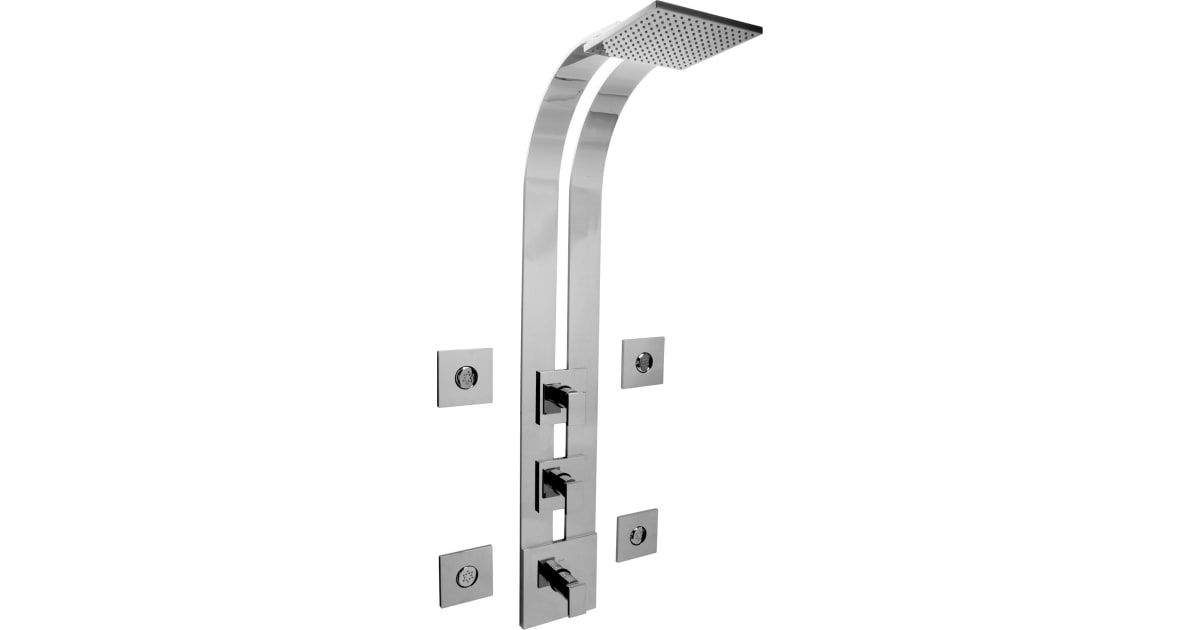 Graff GE3.100A-LM31S-PC Thermostatic Shower System with Metal Lever ...