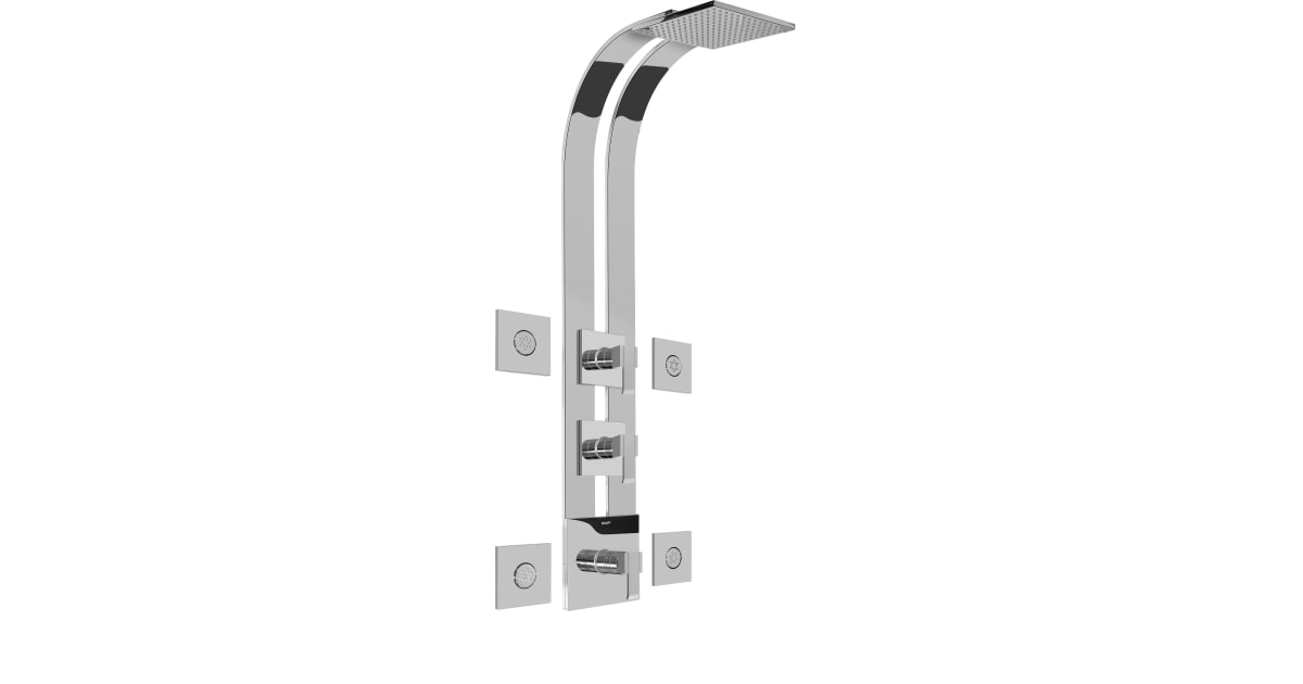 Graff GE3.100A-LM38S-PC Qubic Thermostatic Shower System with Metal ...