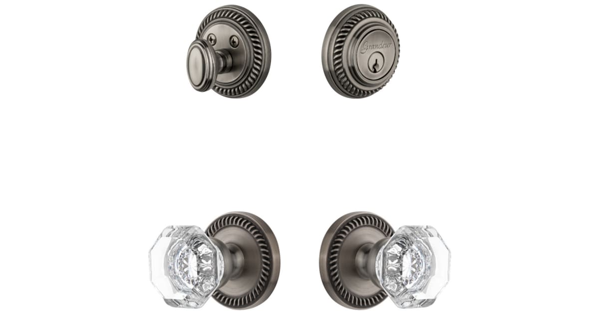 Grandeur 801407 Newport Solid Brass Single Cylinder Keyed Entry Knobset ...