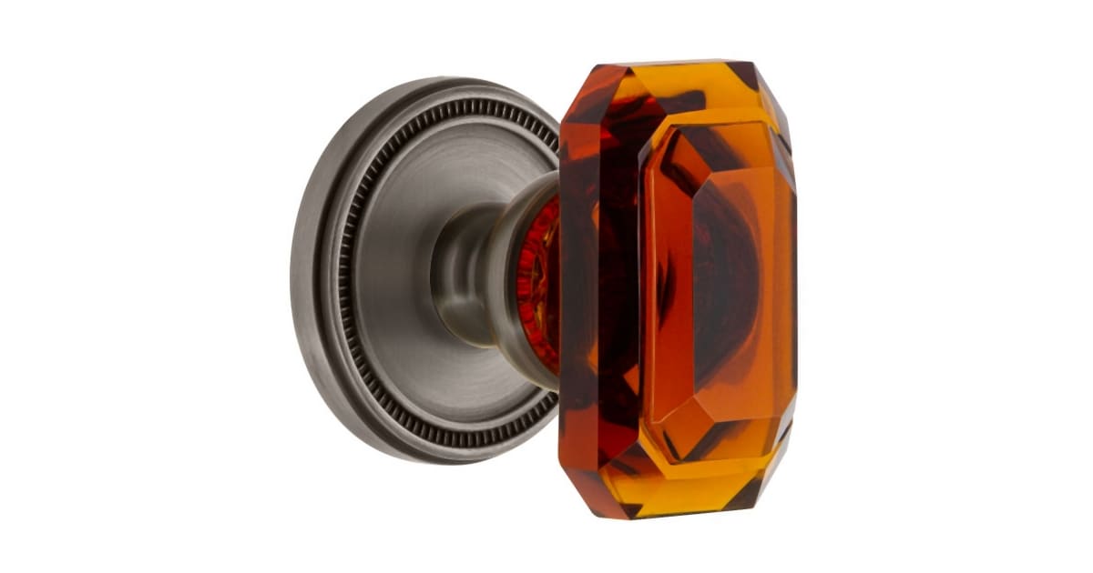 Grandeur 828533 Soleil Solid Brass Privacy Set with Baguette Amber ...