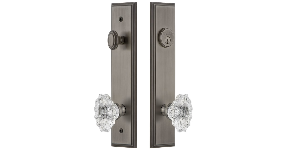 Grandeur 839917 Carre Solid Brass Tall Plate Single Cylinder Keyed ...