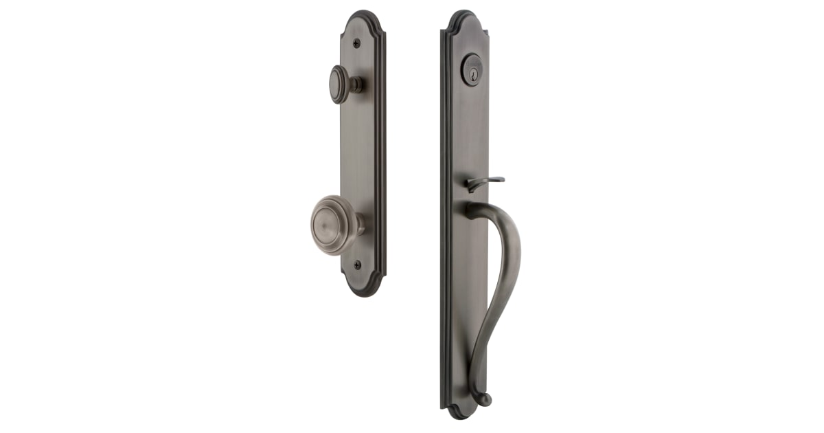 Grandeur 843842 Arc Solid Brass Rose Keyed Entry Single Cylinder Full ...