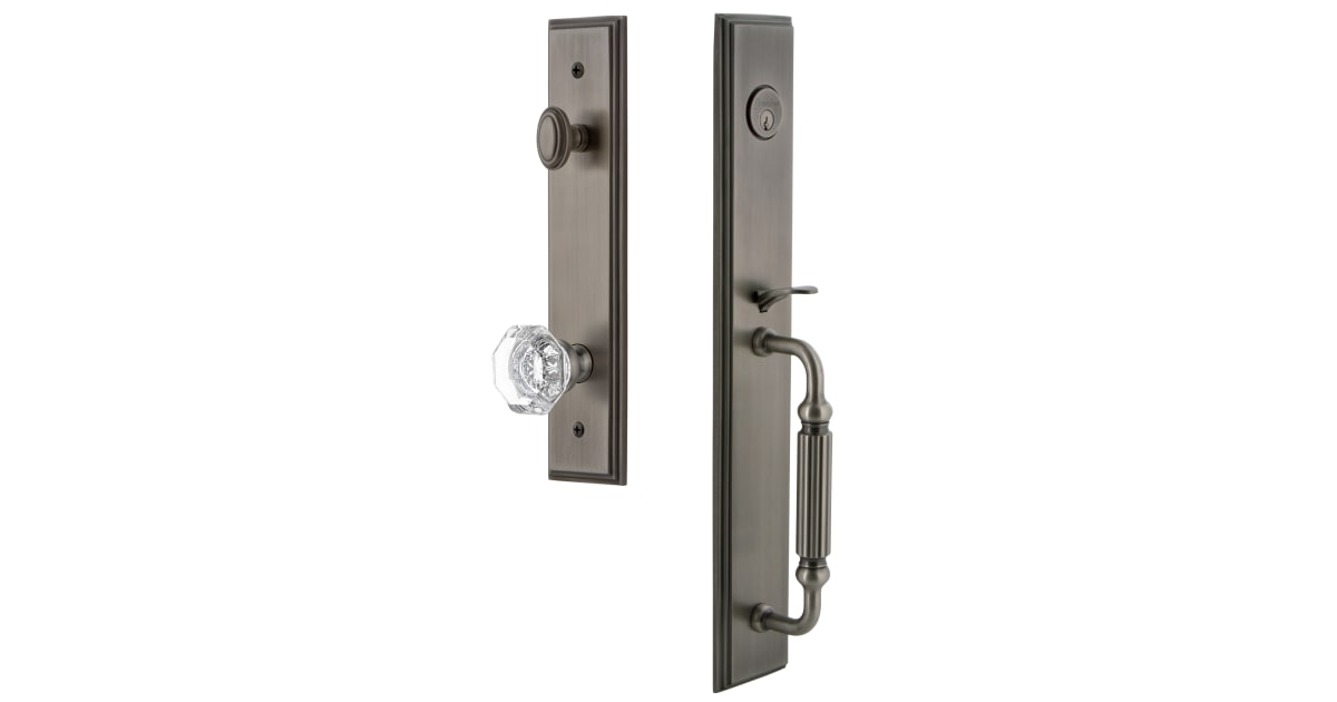 Grandeur 844866 Carre Solid Brass Rose Keyed Entry Single Cylinder Full ...