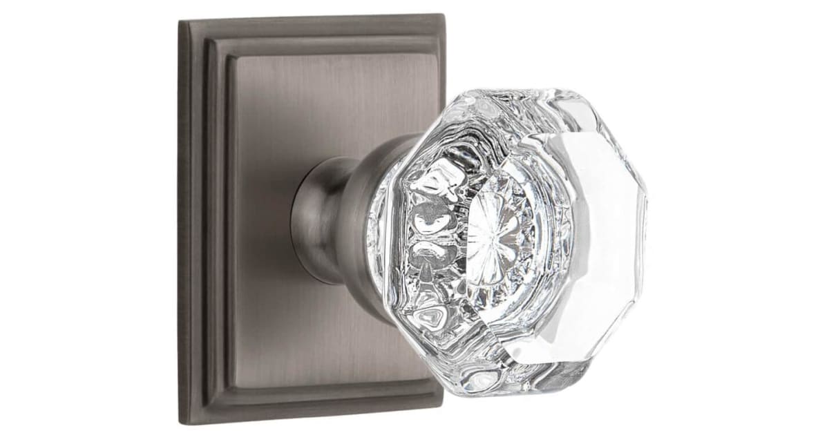 Grandeur 873102 Chambord Crystal Solid Brass Privacy Door Knob Set with ...