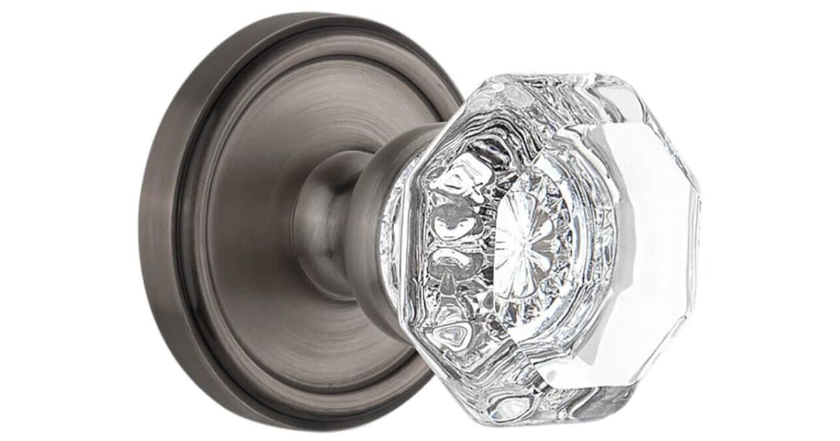 Grandeur 889286 Chambord Crystal Solid Brass Privacy Door Knob Set with ...