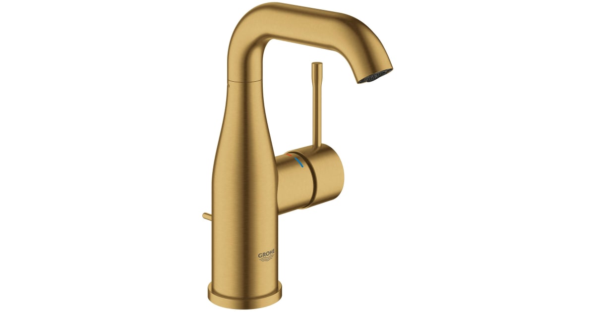 Grohe 23485GNA Essence 1.2 GPM Single Hole Bathroom Faucet with Pop-Up ...