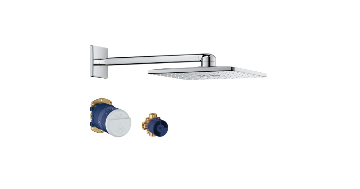 Grohe 26504000 Rainshower 1.75 GPM Multi Function Square Shower Head ...