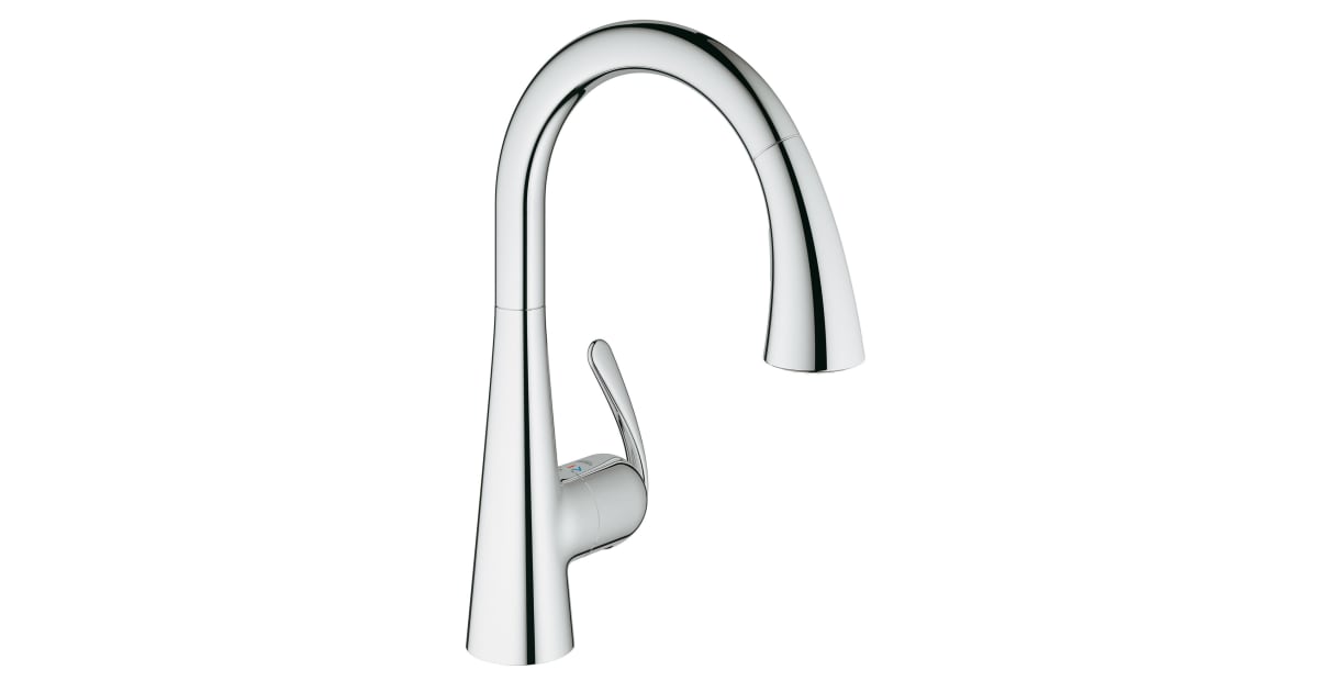 Grohe 30313000 LadyLux Café Pull-Down Spray Kitchen Faucet with Foot ...