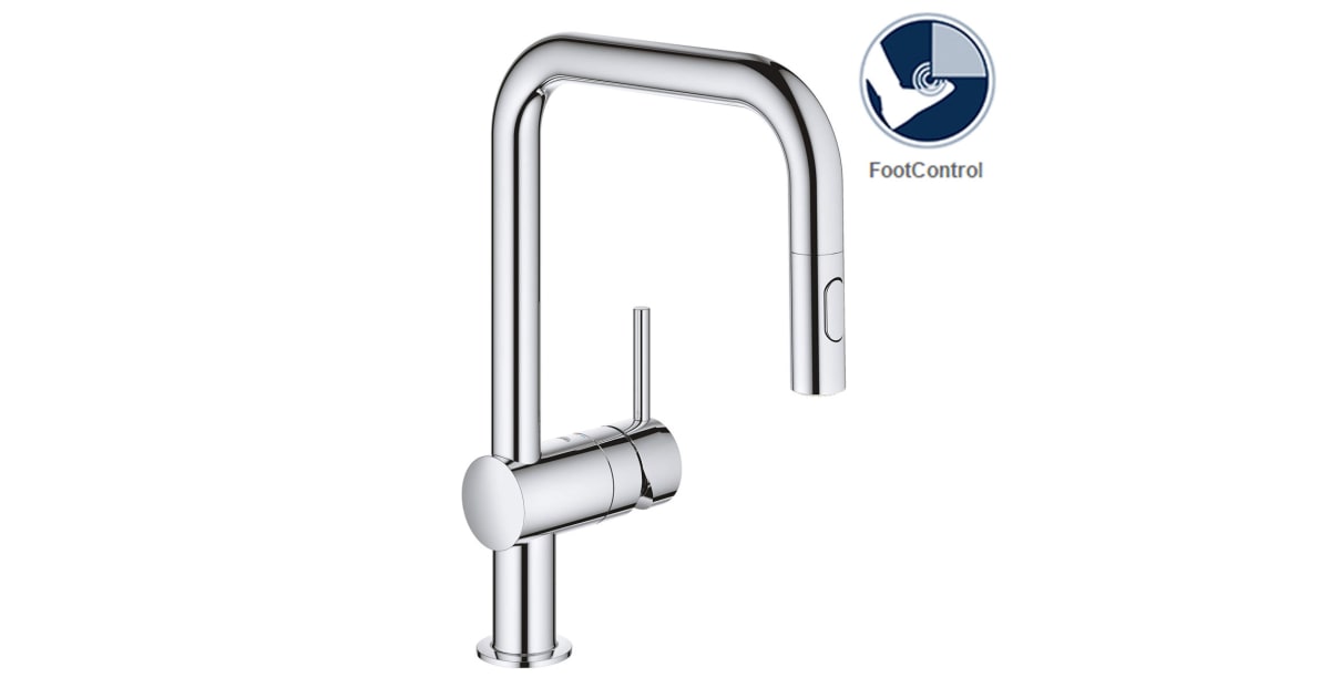 Grohe 32319003FC Minta Pull-Down Kitchen Faucet and Foot Control ...