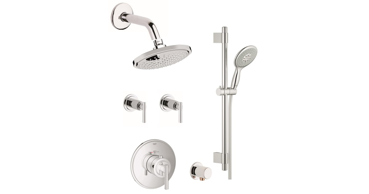 Grohe GSS-Atrio-CTH-07-000 Atrio Thermostatic Shower System with Rain ...