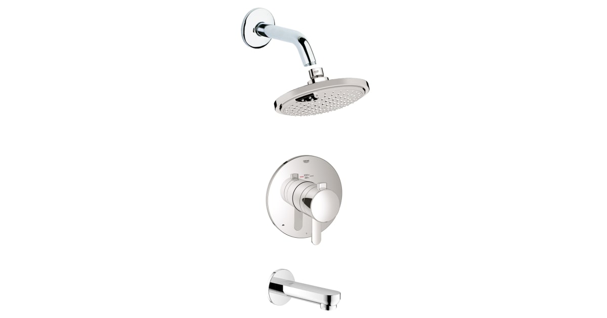 Grohe GSS-Europlus-DTH-05-000 Europlus Thermostatic Tub and Shower ...