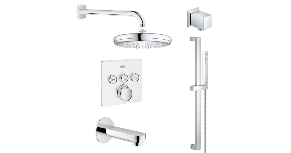 Grohe GSS-Grohtherm-SQ-09-LS0 SmartControl Shower System with Tub Spout ...