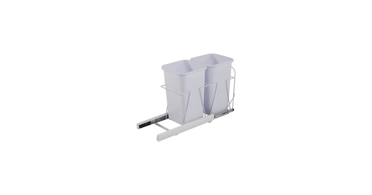 Hafele 503.13.558 35 Quart Double Pull Out Waste Bins with Soft Close ...