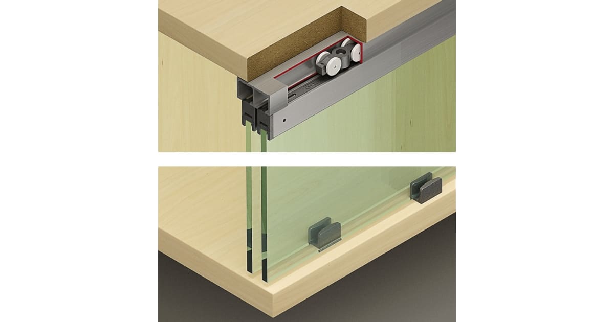 Hafele 405.82.290 EKU Clipo GPK 39-3/8 Inch Sliding Glass Door Mounting ...
