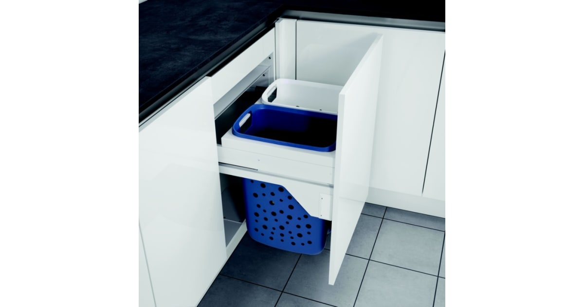 Hafele 502.72.702 Hailo 18 Inch Base Cabinet Laundry Hamper with Two ...