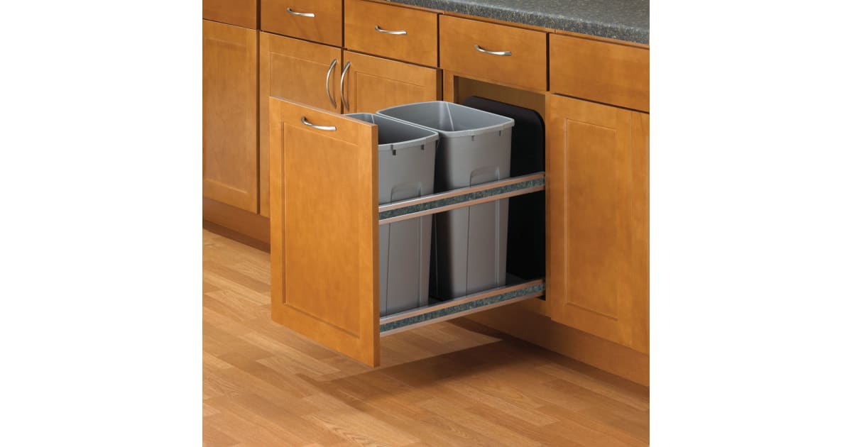 Hafele 503.11.527 KV 19" Tall 35 Quart Double Pull Out Waste Bins with ...