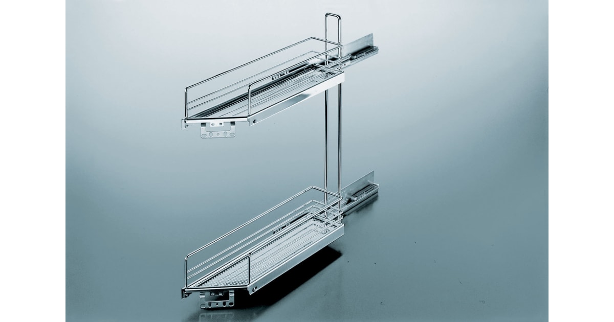 Hafele 545.61.248 4.5" Wide 2-Tier Base Cabinet Pull Out Organizer with ...