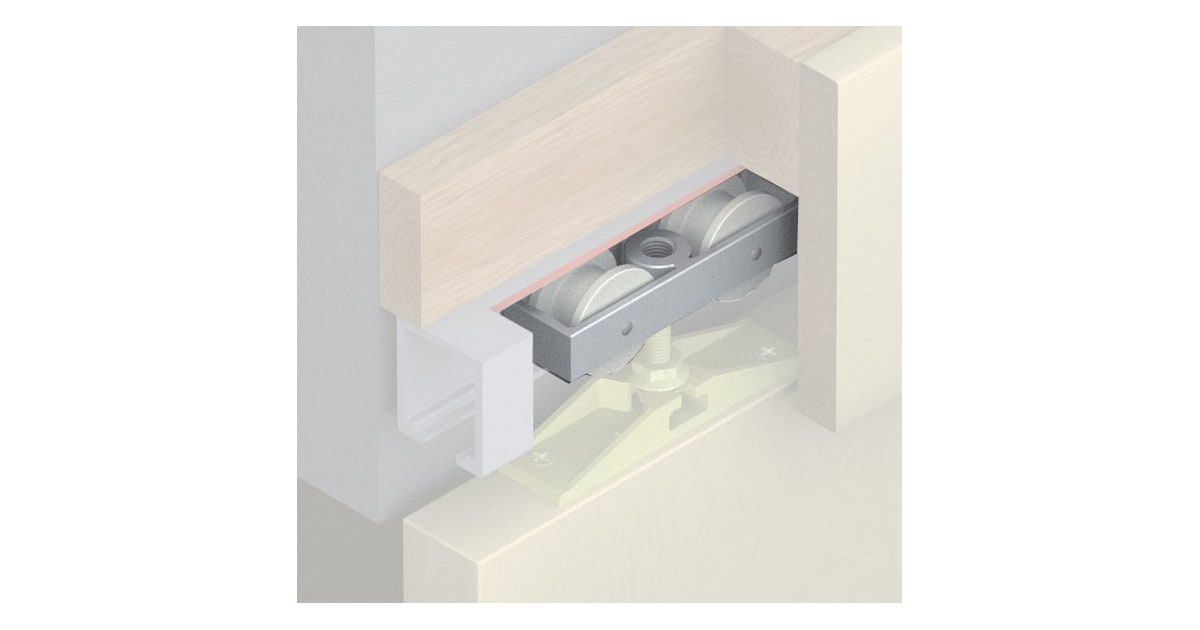 Hafele 941.60.012 HAWA Double Roller Running Gear for Top Hung 352 Lb ...
