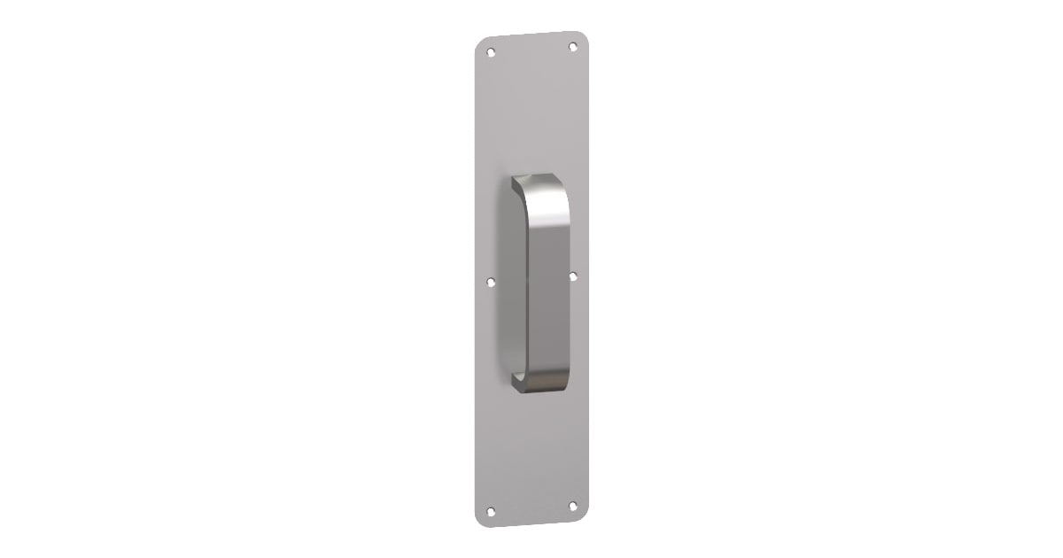 Hager 42J61610 6" x 16" 1/2" Radius Corner 0.050" Gauge Pull Plate with ...
