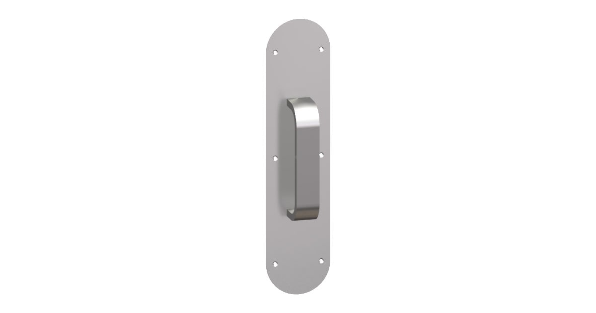 Hager 52E41610 4" x 16" Rounded Corner 0.050" Gauge Pull Plate with ...