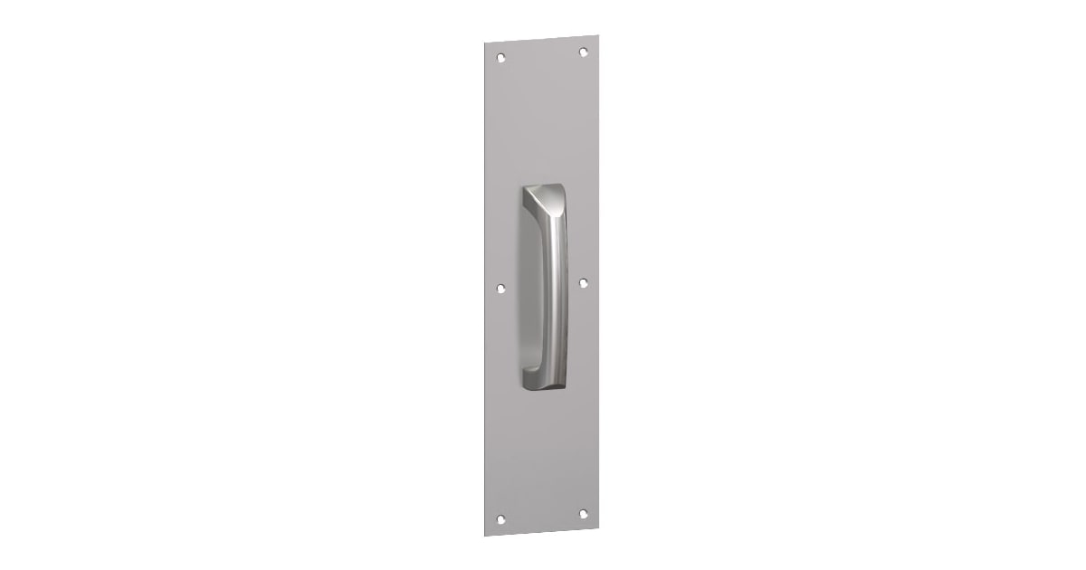 Hager 85N41610 4" x 16" Square Corner 0.125" Gauge Pull Plate with Cast ...
