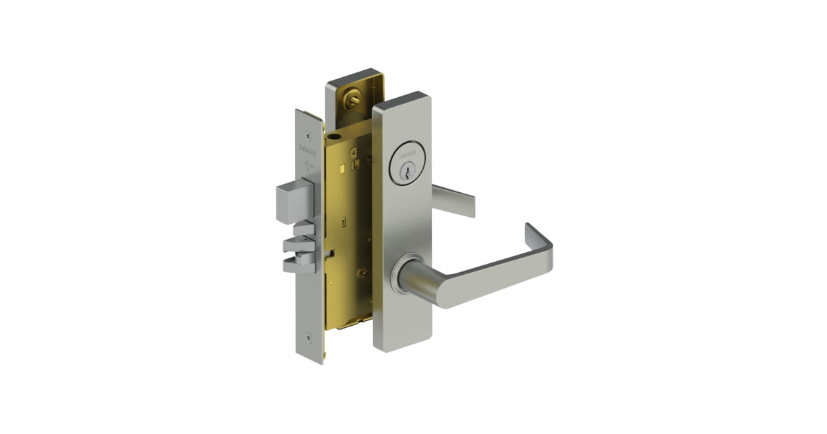 Hager 3880E-US26D Grade 1 Escutcheon Mortise Storeroom Door Lever Set ...