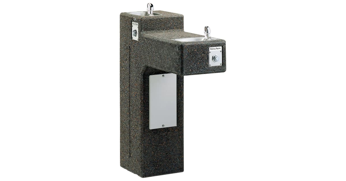 Halsey Taylor 4595SFR Sierra Stone 38-1/2" Floor Mounted ADA Outdoor ...
