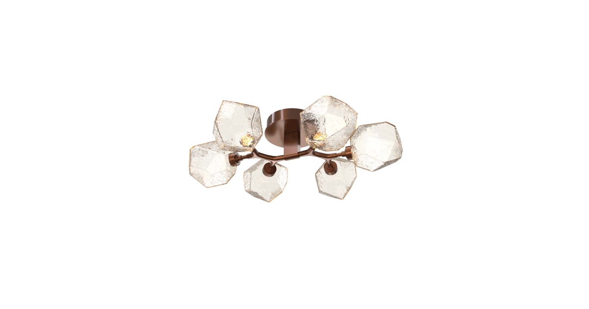 Hammerton Studio CLB0039-01-BB-A-L3 Gem 6 Light 36" Wide LED Semi-Flush ...