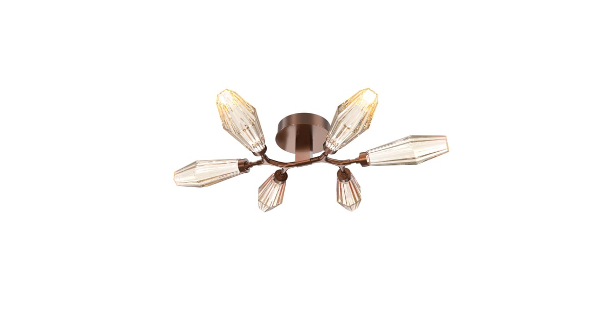 Hammerton Studio CLB0049-01-BB-RA-L3 Aalto 6 Light 35" Wide LED Semi ...