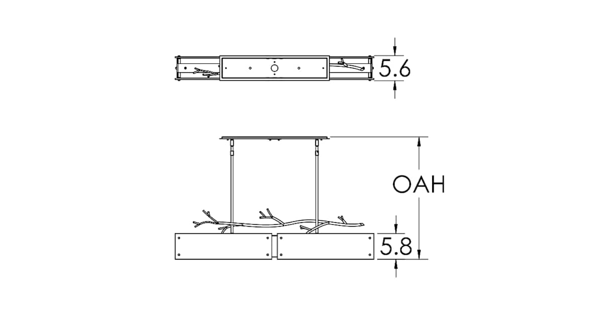 Hammerton Studio PLB0032-0A-FB-IW-001-G2 Ironwood 6 Light 44" Wide ...