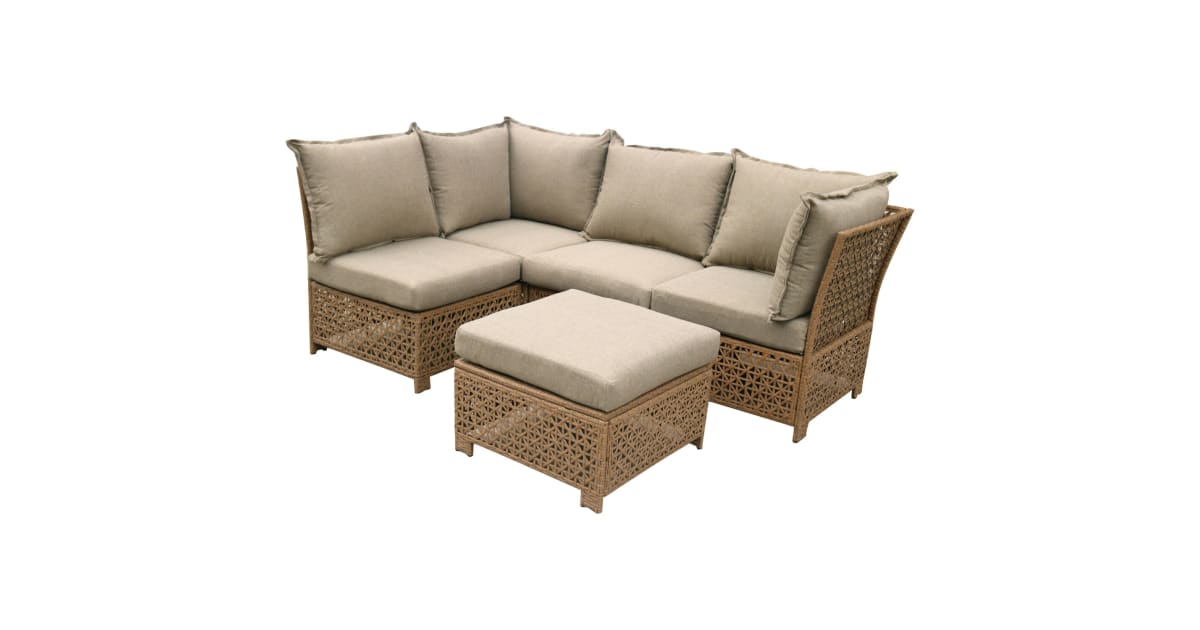 Hanover OLIVIA5PC-TAN Olivia (5) Piece Steel Framed Outdoor ...