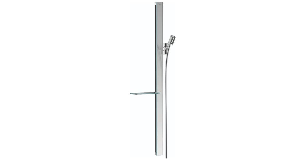 Hansgrohe 27640000 Unica 36" Slide Bar with Shelf and Hand Shower Hose ...