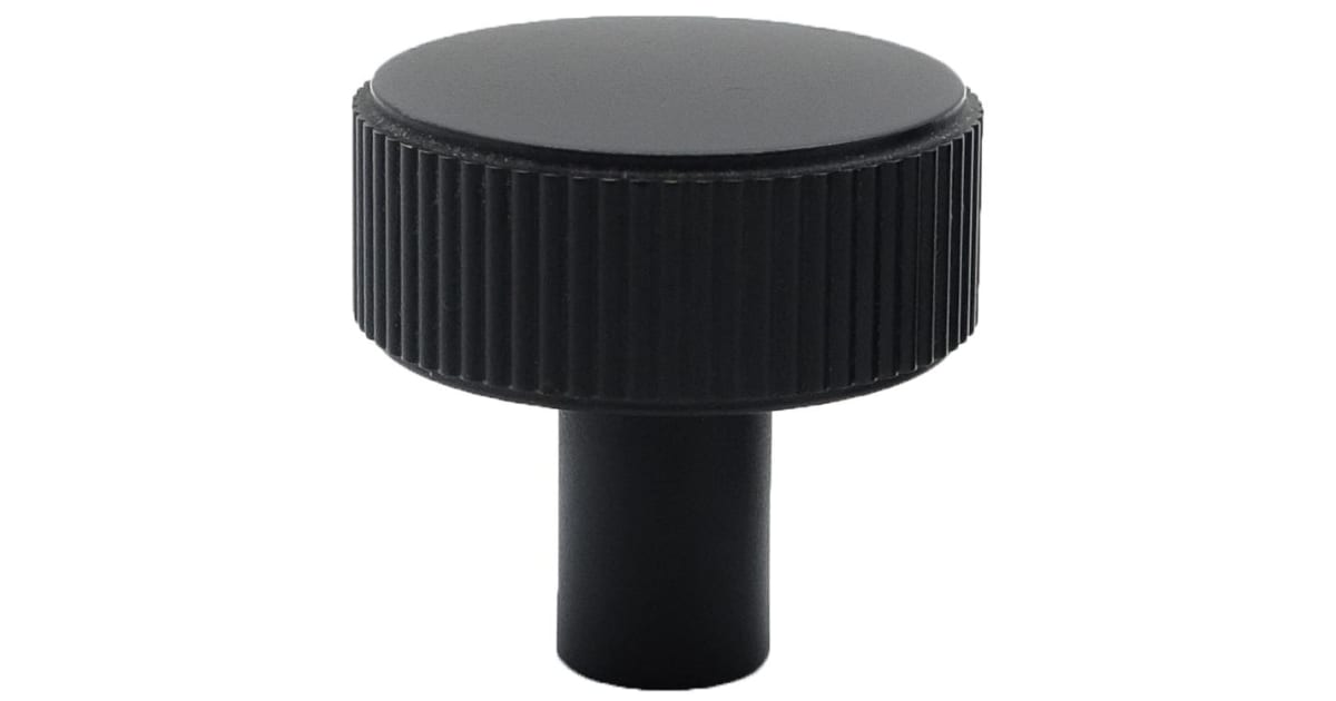 Hapny Home R04-MB Ribbed 1-3/8" Flat Ridged Round Solid Brass Mushroom ...