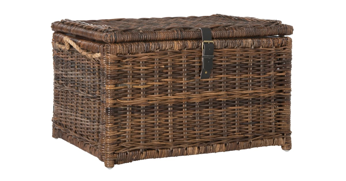 happimess HPM9001B Caden 30" Wide Wicker Collapsible Storage Trunk ...