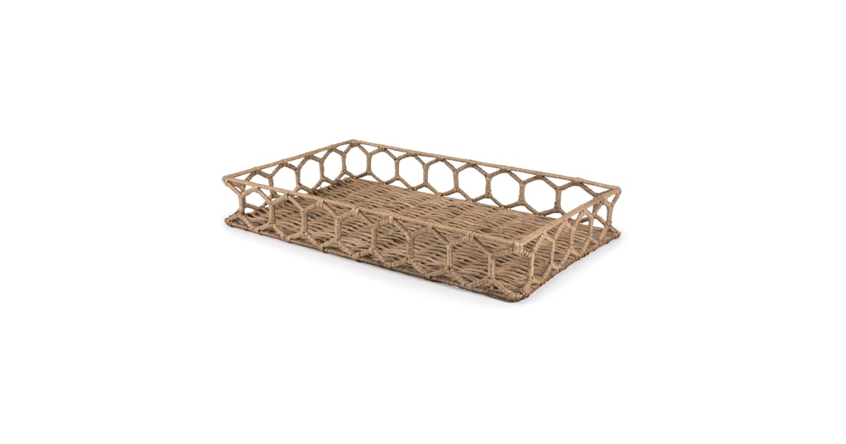 happimess TRY1001A Honeycomb 20" Wide Rattan Decorative Tray | Ferguson ...