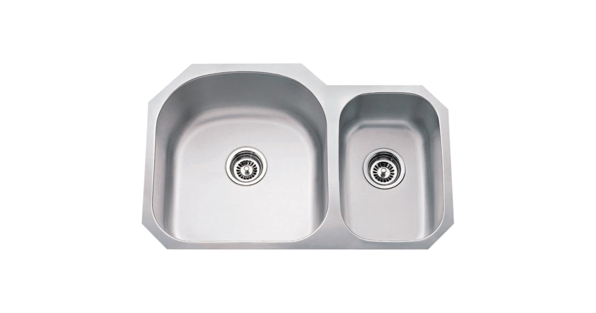Hardware Resources 807L 31-1/2" Undermount Double Basin Stainless Steel ...