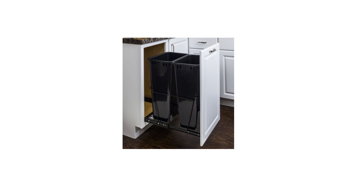 Hardware Resources CAN-EBMD50B-R Double 50 Quart Wire Pull Out Trash ...