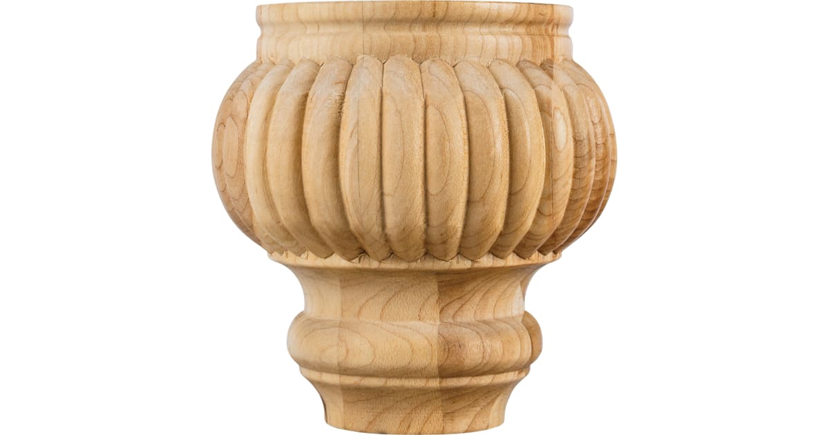 Hardware Resources FBF45MP Unfinished Solid Wood Reed Crown Furniture ...