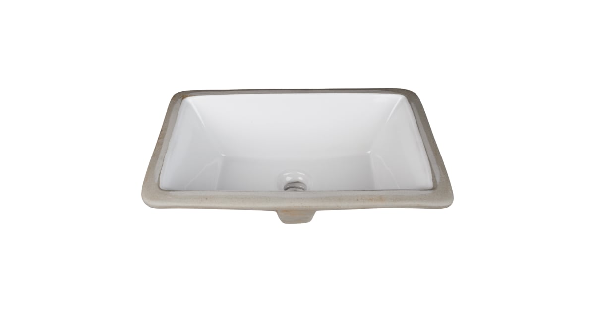 Hardware Resources H8909WH 18-1/8" Rectangular Porcelain Undermount ...