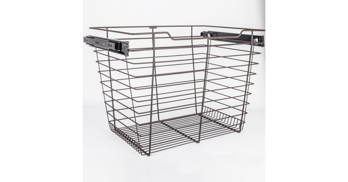 Hardware Resources POB1-142317ORB 17" Tall Closet Pull Out Wire Basket ...