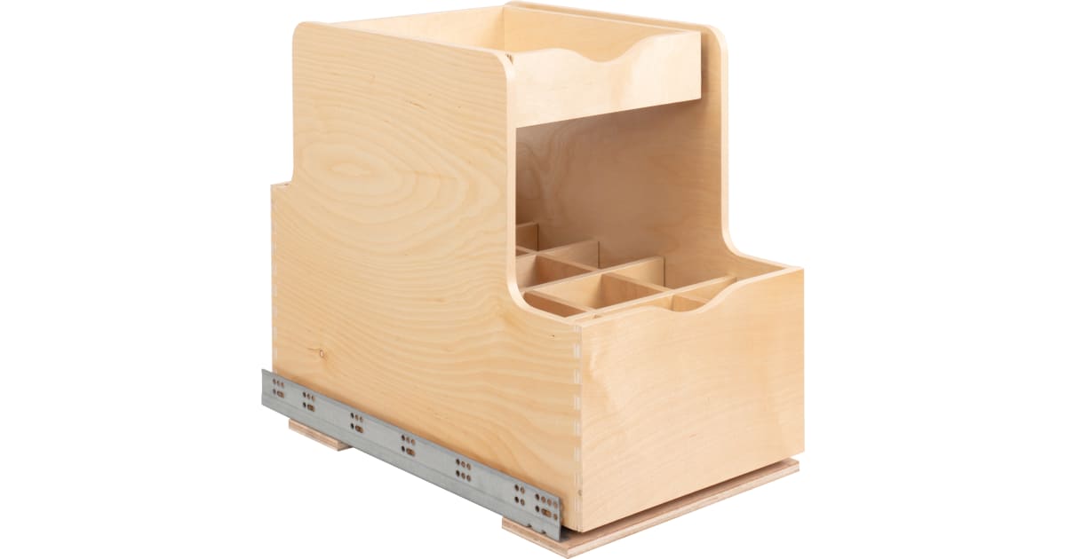 Hardware Resources ROBTD15-WB 15" Wood Kitchen Cabinet Rollout Bottle ...