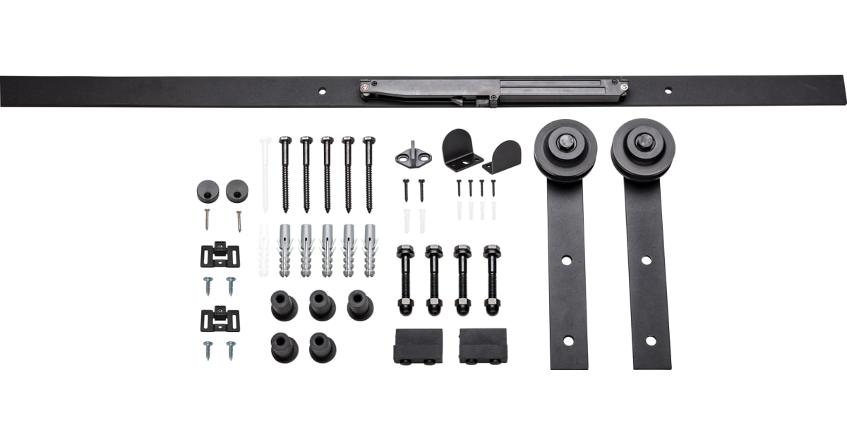 Hardware Resources BDH-01MB-72-R Farmhouse Black Barn Door Hardware ...