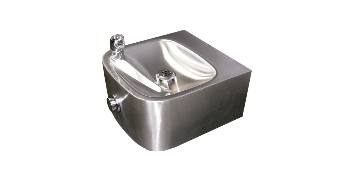 Haws 1105 Single bubbler, wall mounted, stainless steel drinking ...
