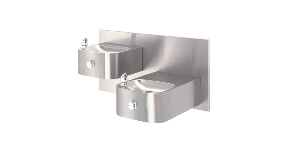 Haws 1119 Hi-Lo Barrier-Free, Wall Mounted, Dual 18 gauge satin finish ...