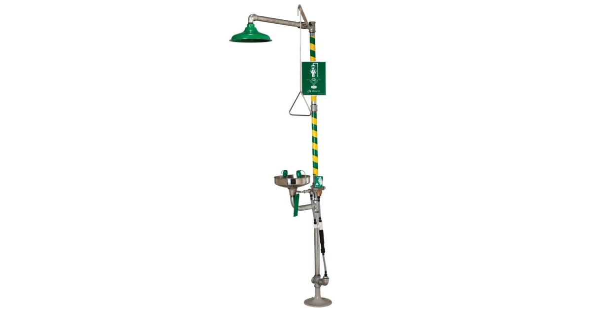 Haws 8300.158 Combination shower and Soft-Flo eyewash, with stainless ...