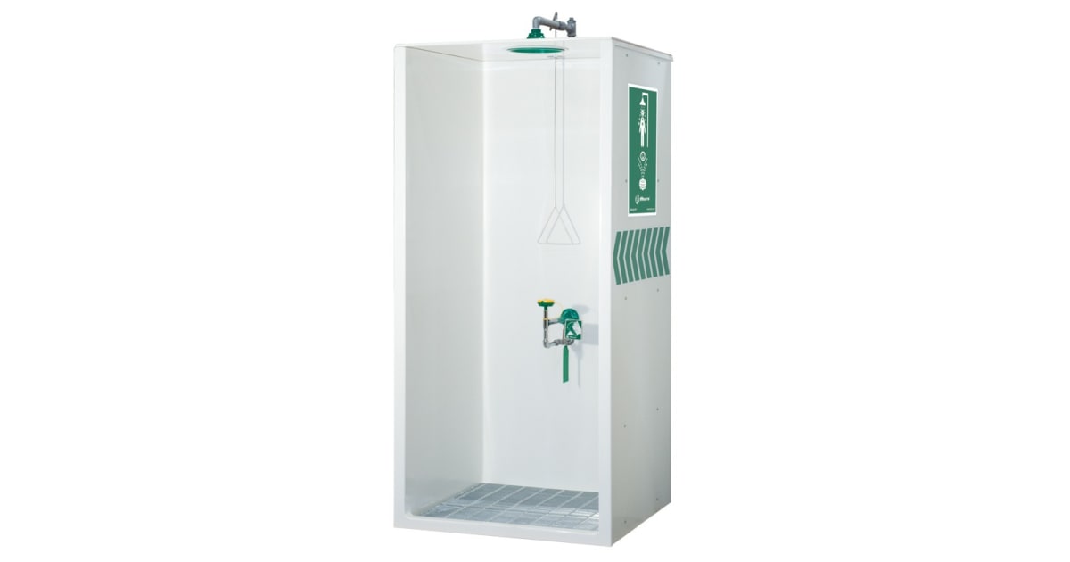 Haws 8605WC Barrier-free, booth enclosed combination shower and eye ...