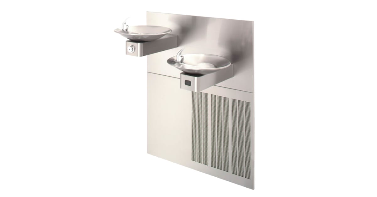 Haws H1011.8HO Hi-Lo Barrier-Free, dual satin finish stainless steel ...