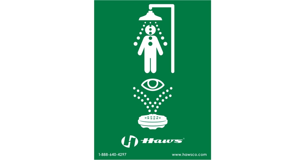 Haws SP178 Vertical universal combination emergency shower and eyewash ...